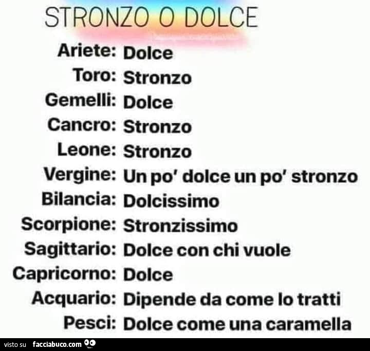 Stronzo o dolce - Facciabuco.com